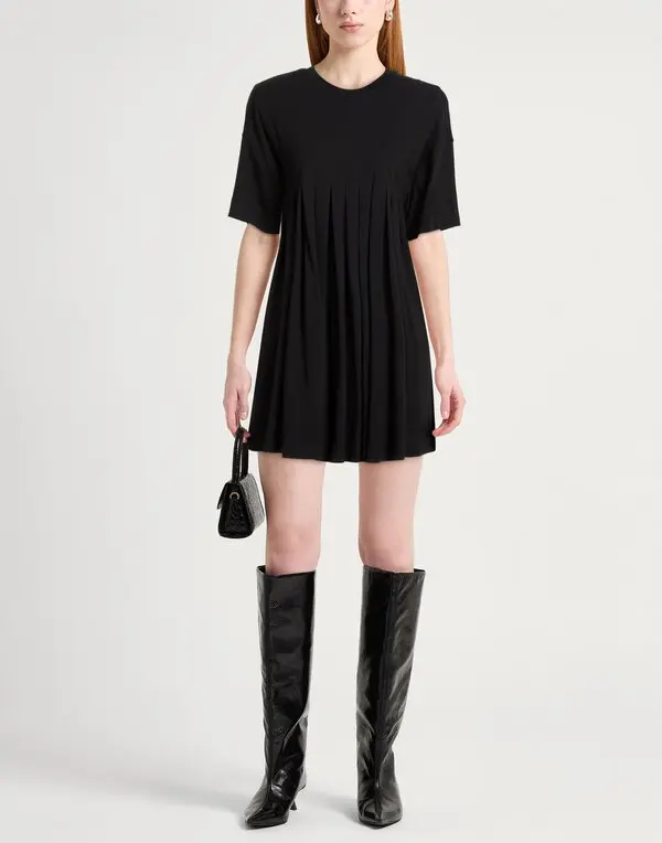 Alpha Studio Cotton Elastane Mini Dress - Black