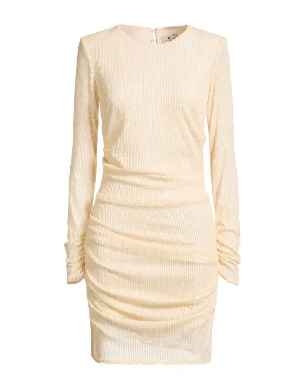 Elisabetta Franchi Sequined Long Sleeve Mini Dress - White