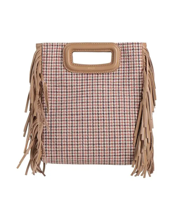 Maje Handbag With Fringe Detail - Beige