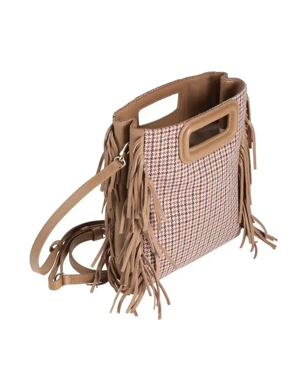 Maje Handbag With Fringe Detail - Sand