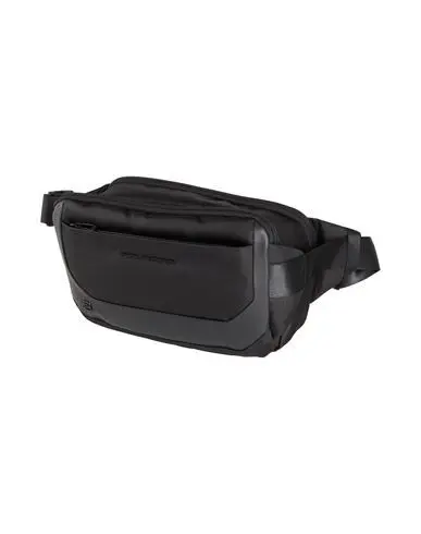 PIQUADRO Belt Bag In Leather, Nylon, And Polyester - Black