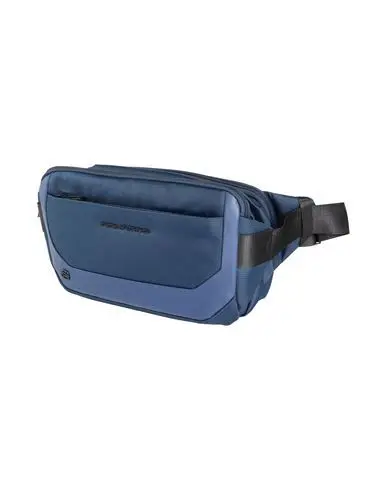 PIQUADRO Belt Bag In Leather, Nylon, And Polyester - Blue