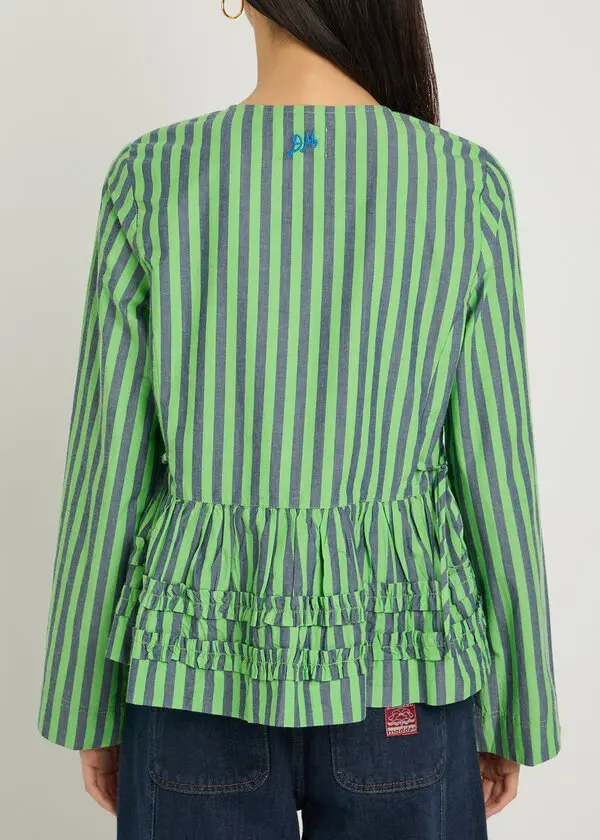 DAMSON MADDER Madison Striped Cotton Blouse
