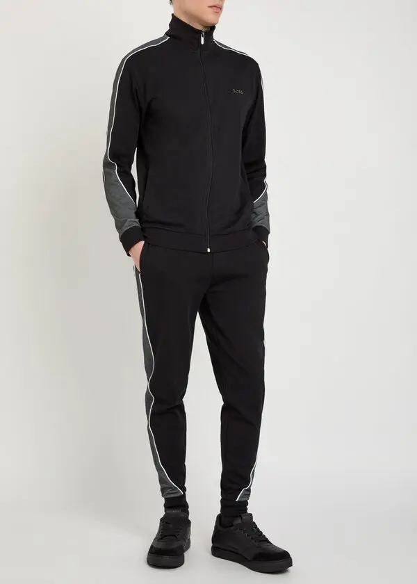 BOSS Logo Panelled Cotton-blend Track Pants