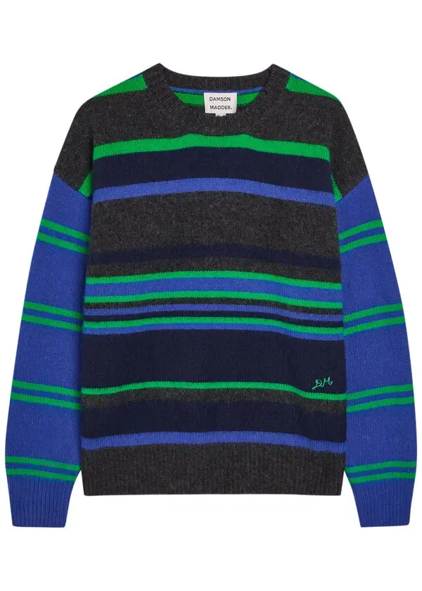 DAMSON MADDER Striped Merino Wool Jumper