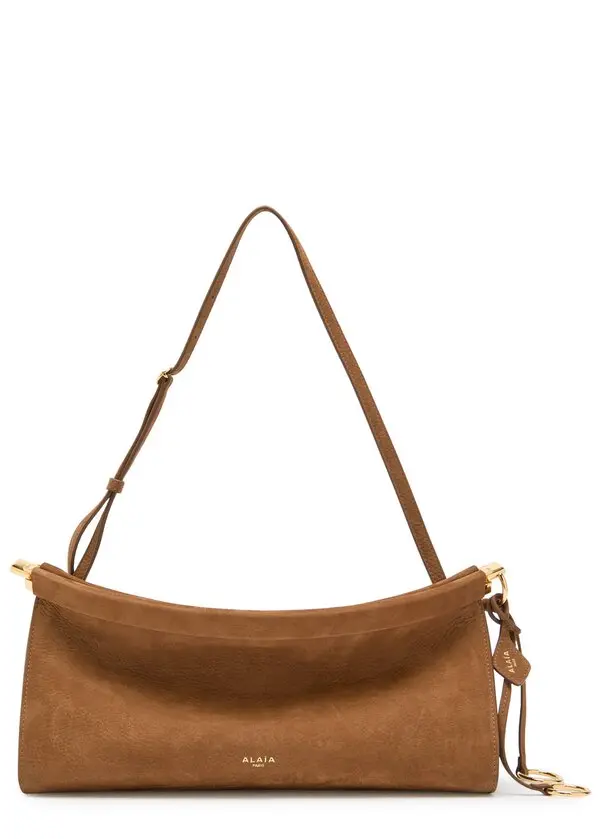 Alaïa East West Medium Nubuck Shoulder Bag - Brown