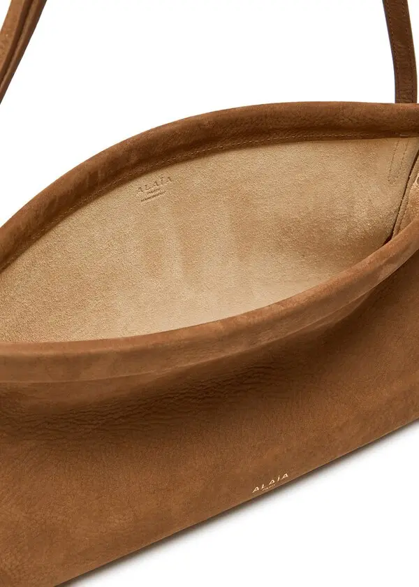 Alaïa East West Medium Nubuck Shoulder Bag - Brown