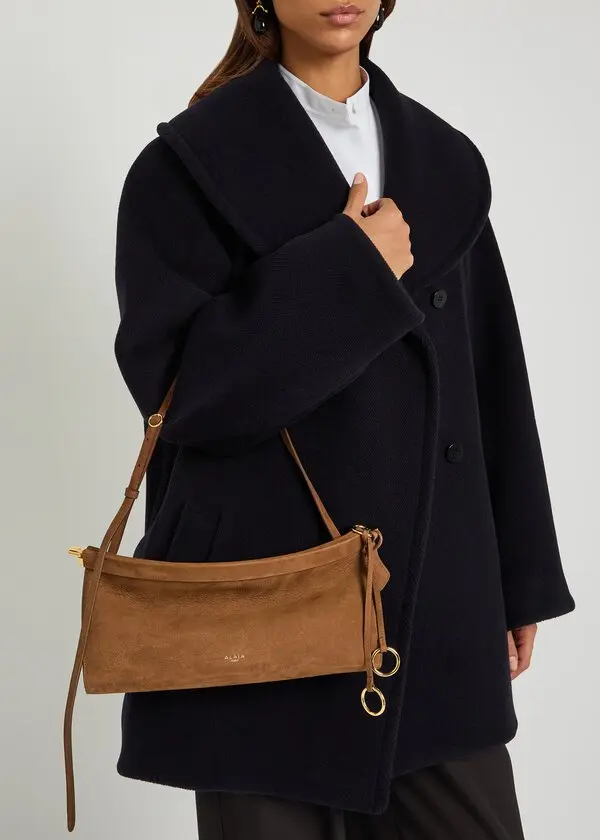 Alaïa East West Medium Nubuck Shoulder Bag - Brown