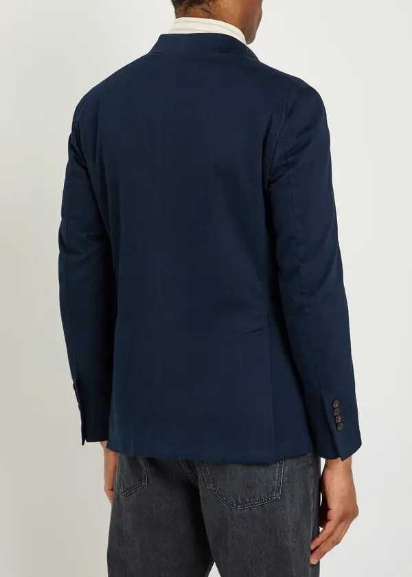 Polo Ralph Lauren Double-breasted Stretch-cotton Blazer - Navy