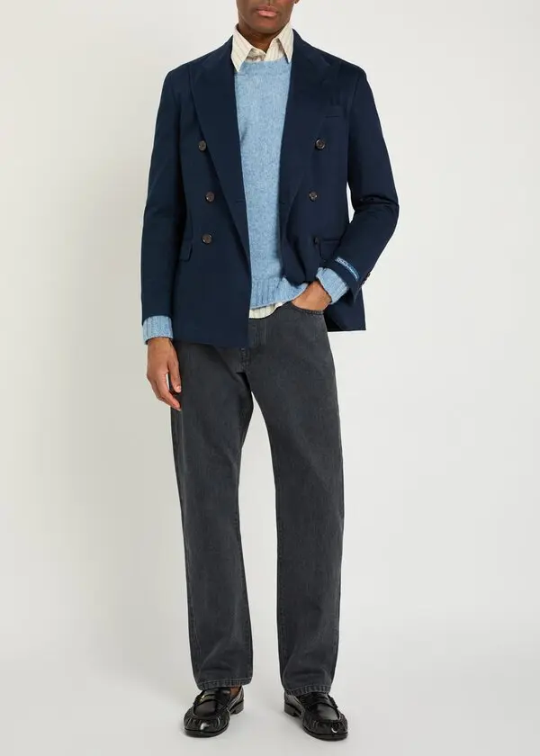 Polo Ralph Lauren Double-breasted Stretch-cotton Blazer - Navy