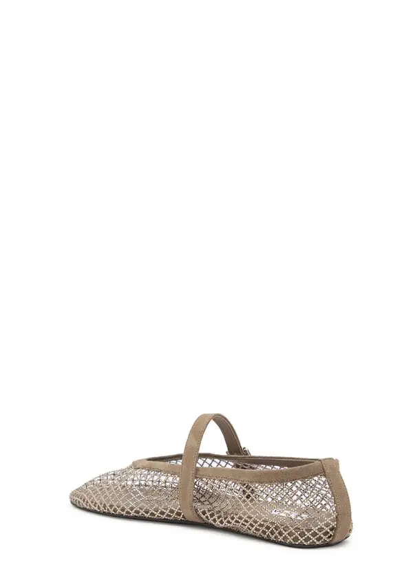 Alaïa Embellished Mesh Ballet Flats - Silver