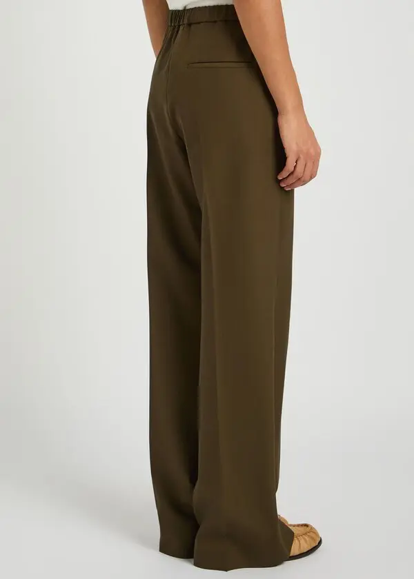 Loewe Straight-leg Wool Trousers - Khaki
