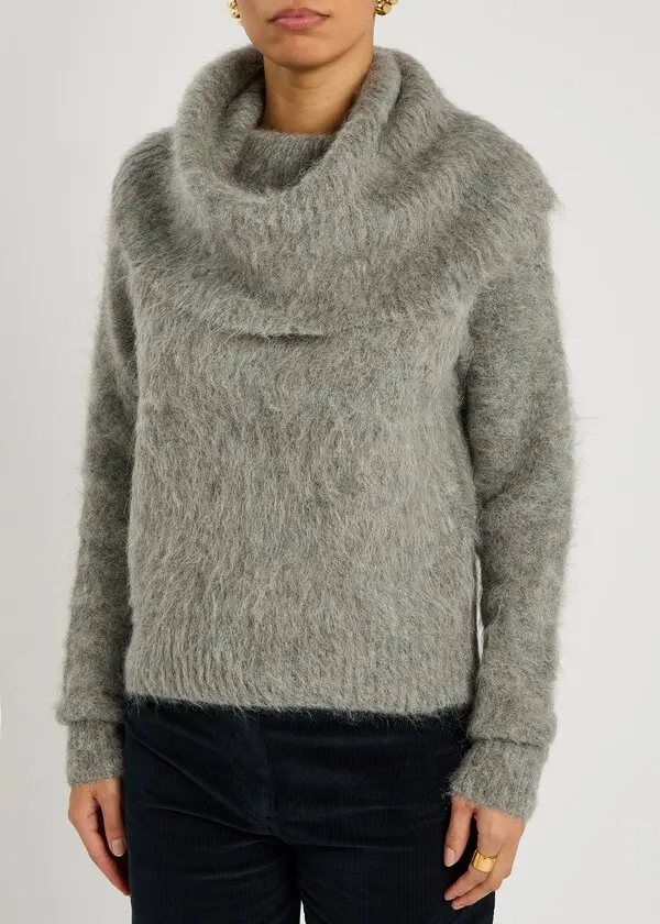 TOTEME Funnel-neck Alpaca-blend Jumper - Grey