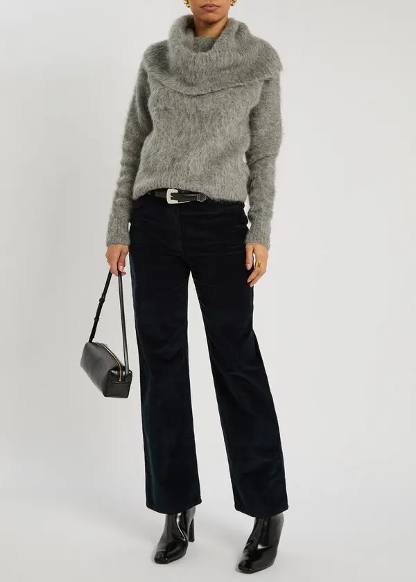 TOTEME Funnel-neck Alpaca-blend Jumper - Grey
