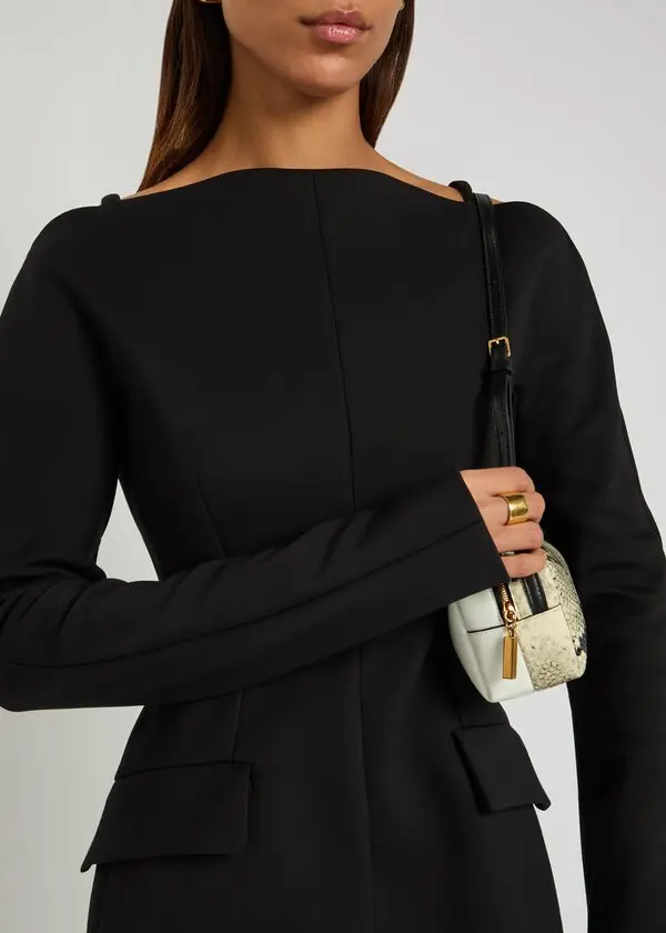 Sportmax Woven Mini Dress With Cold-shoulder Detail