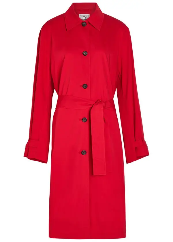 TOTEME Belted Cotton Trench Coat - Red