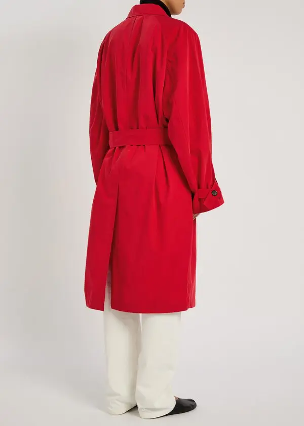 TOTEME Belted Cotton Trench Coat - Red
