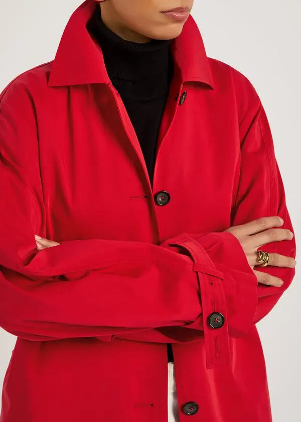 TOTEME Belted Cotton Trench Coat - Red
