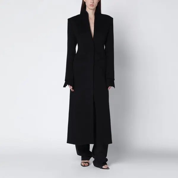 FRANCESCO MURANO Single Breasted Wool Coat - Black