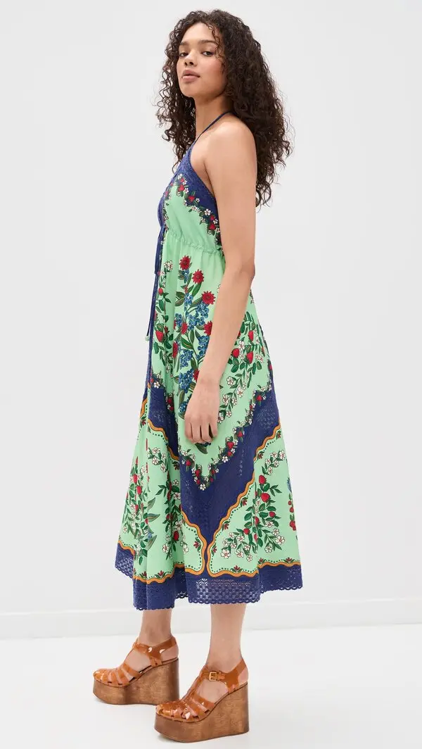 Farm Rio Crochet-trimmed Maxi Dress