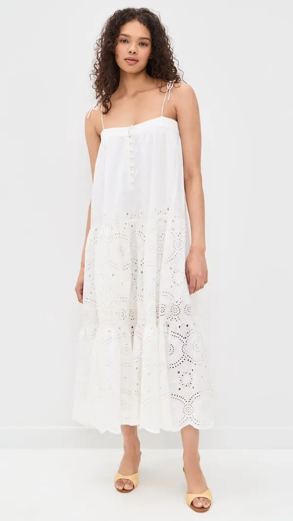 MAREA Camille Eyelet Embroidered Maxi Dress