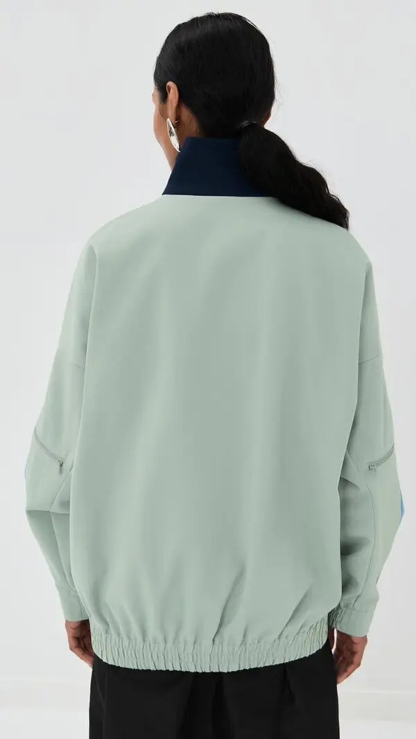 Tibi Compact Tech Knit Bomber Jacket With Cutouts
