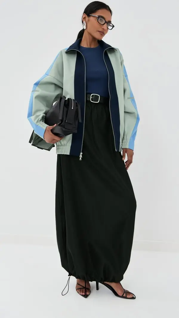 Tibi Compact Tech Knit Bomber Jacket With Cutouts