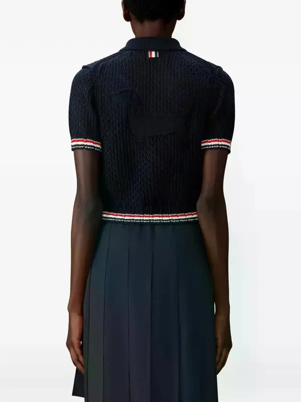 Thom Browne Pointelle Knit Cardigan - Blue