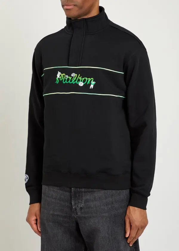 MALBON Grateful Dead Printed Half-zip Cotton Sweatshirt