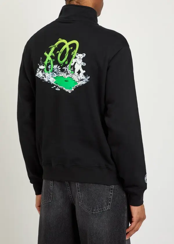 MALBON Grateful Dead Printed Half-zip Cotton Sweatshirt