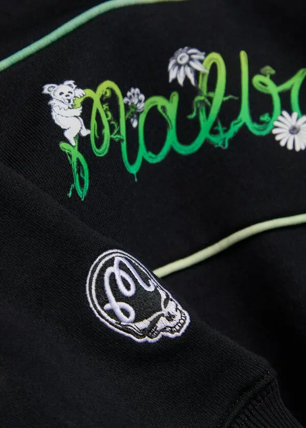 MALBON Grateful Dead Printed Half-zip Cotton Sweatshirt