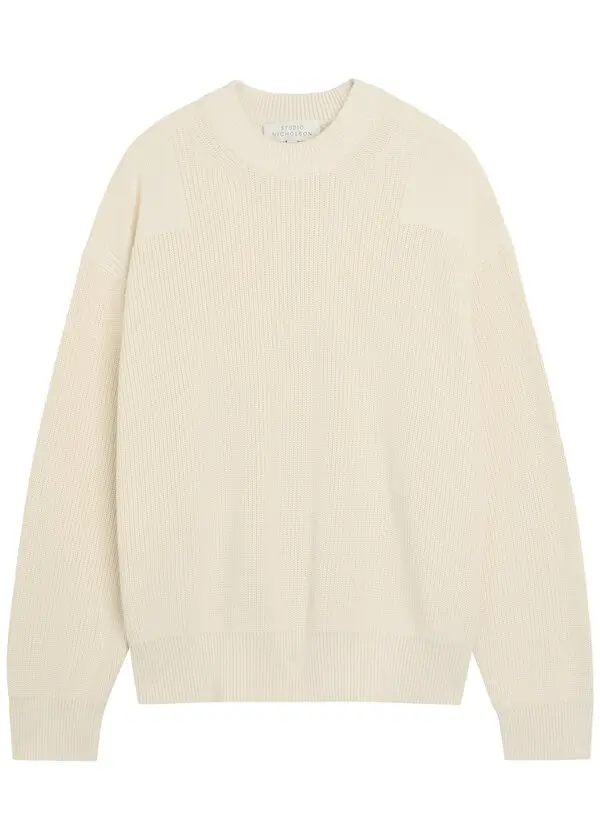 Studio Nicholson Panelled Ribbed-knit Jumper