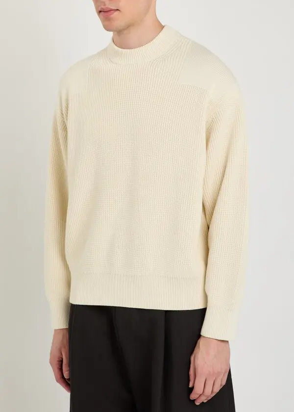 Studio Nicholson Panelled Ribbed-knit Jumper