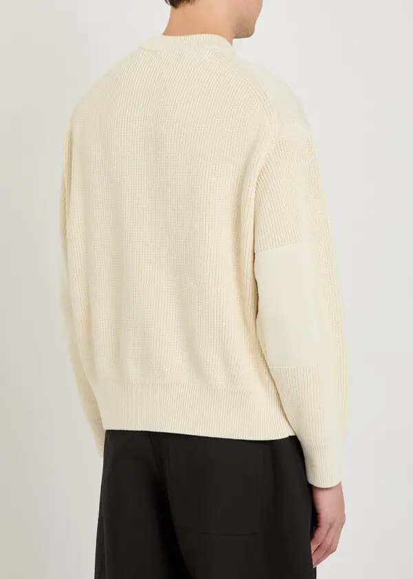 Studio Nicholson Panelled Ribbed-knit Jumper