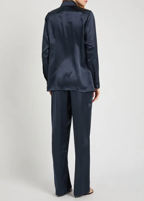 Olivia Von Halle Bacall Silk Pyjama Set - Navy