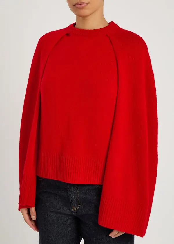 TOTEME Cape-effect Cashmere Jumper - Red