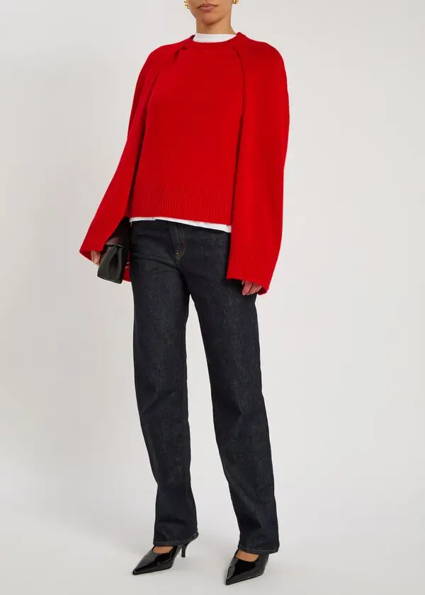TOTEME Cape-effect Cashmere Jumper - Red