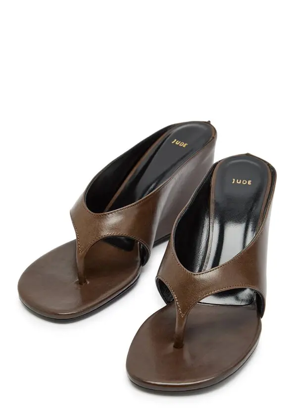 JUDE Yaga Leather Wedge Sandals