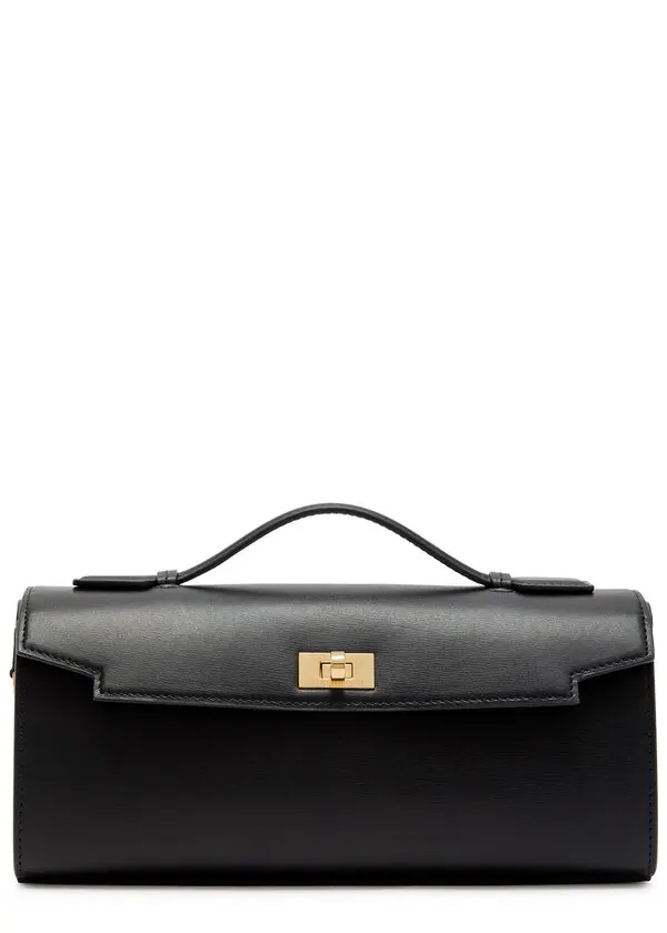 ANYA HINDMARCH Mortimer Saffiano Leather Clutch - Black