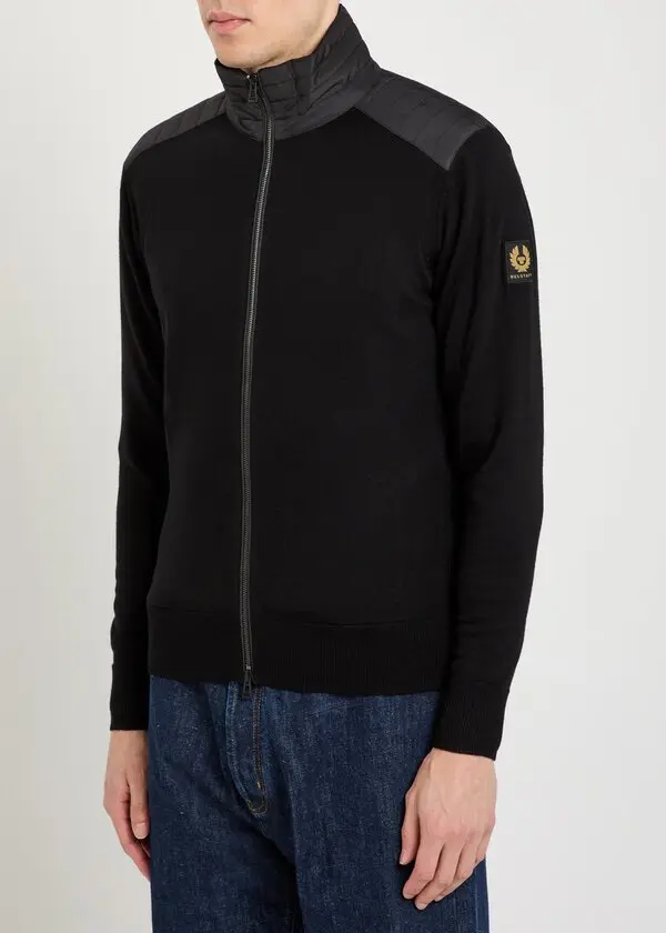 Belstaff Kelby Zip-up Wool-blend Cardigan - Black