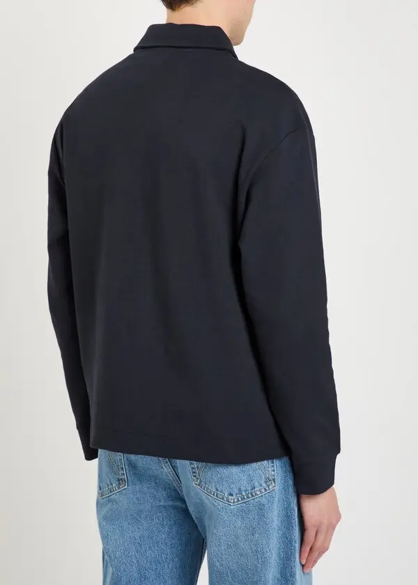 BOSS Cotton-blend Half-zip Sweatshirt - Navy