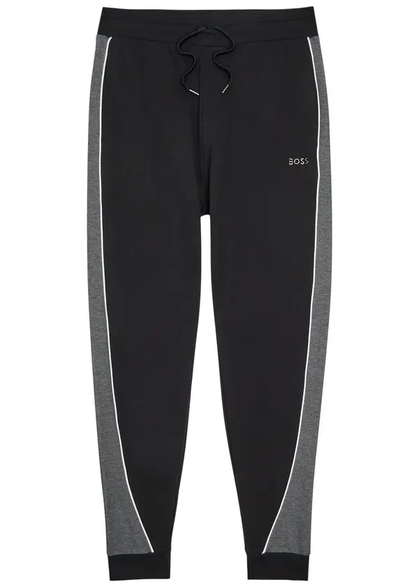 BOSS Logo Panelled Cotton-blend Track Pants - Black