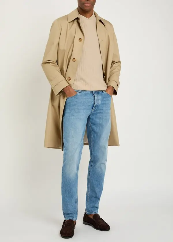LARDINI Ribbed Fine-knit Cotton Jumper - Ecru