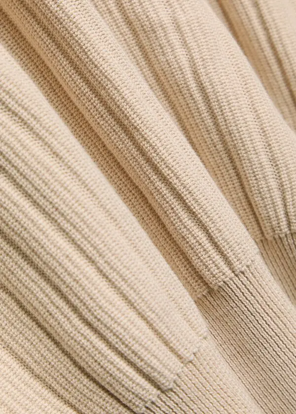 LARDINI Ribbed Fine-knit Cotton Jumper - Ecru