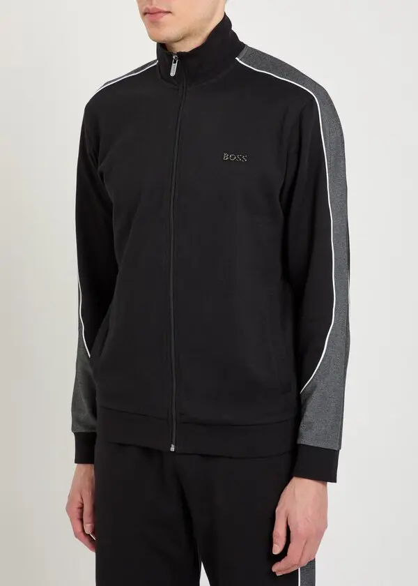 BOSS Logo Panelled Cotton-blend Track Jacket