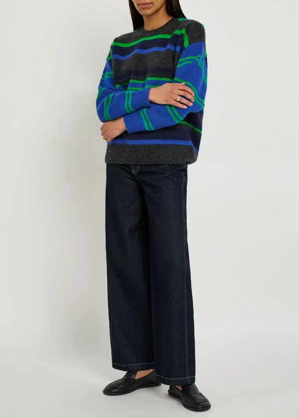DAMSON MADDER Striped Merino Wool Jumper
