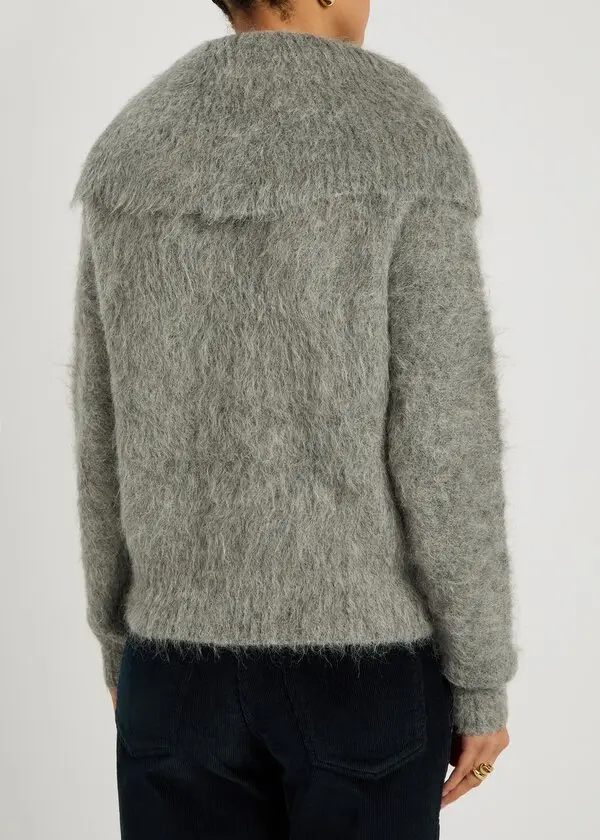 TOTEME Funnel-neck Alpaca-blend Jumper - Grey