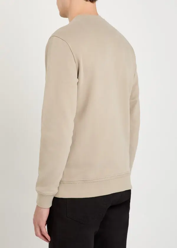 Belstaff Cotton Sweatshirt With Logo Appliqu - Sand