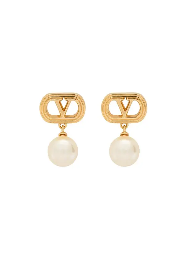 Valentino Garavani Vlogo Swarovski Embellished Earrings - Pearl