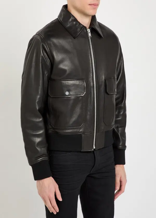 Belstaff Pilot Logo-AppliquéD Leather Jacket - Black | Editorialist